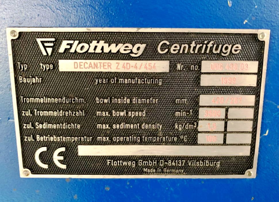 Flottweg Z4D-4/454 mobile decanter centrifuge, 316SS. | | | Centrifuges ...