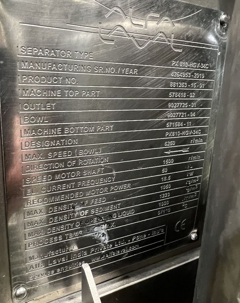 Alfa-Laval Clara Brew 250 316SS Clarifier Module