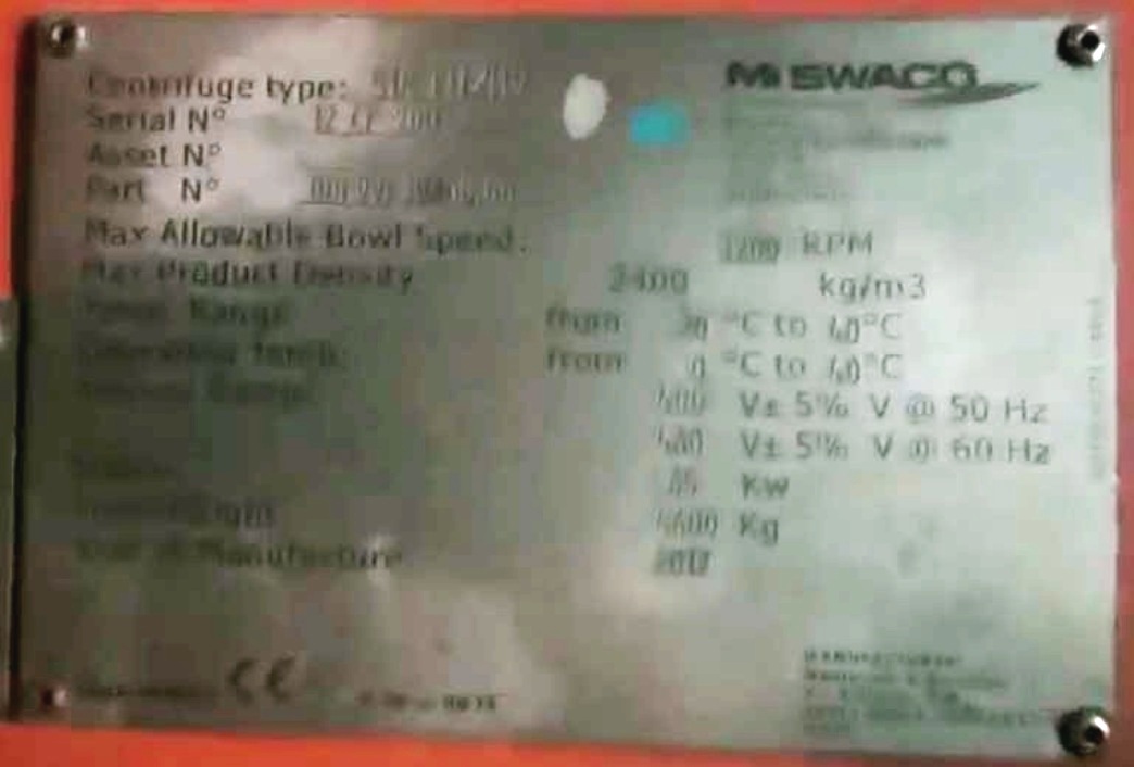 (3) Swaco 518 FH/HV oilfield decanter centrifuge skids, Duplex SS.